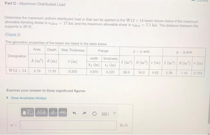 Solved Determine the maximum uniform distributed load w that | Chegg.com