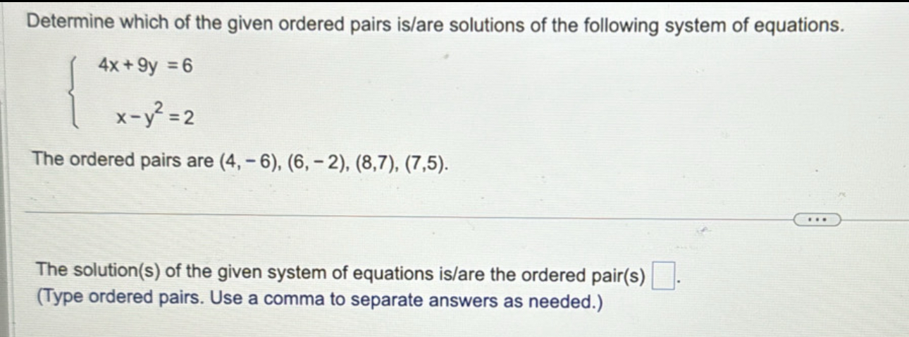 Solved Determine which of the given ordered pairs is/are | Chegg.com