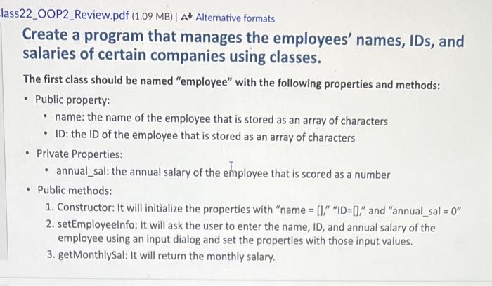 Solved Create a program using MATLAB that manages the | Chegg.com