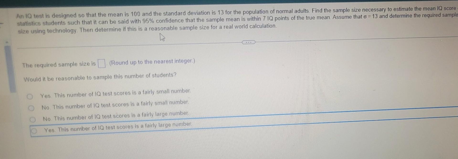 Solved An 1Q test is designed so that the mean is 100 and | Chegg.com