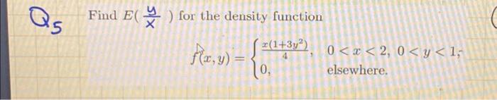 Solved Find E(xy) for the density function | Chegg.com