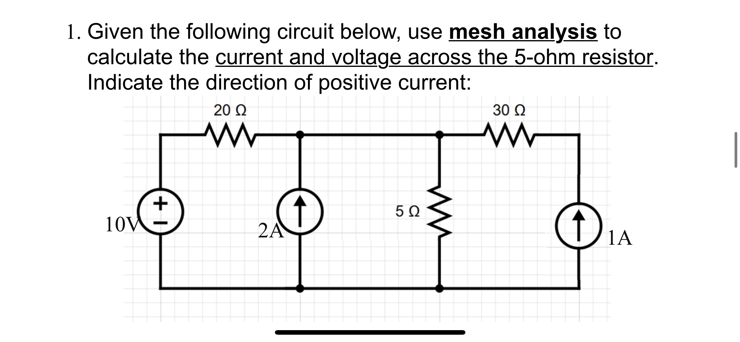 Solved by an EXPERT Given the following circuit below, use mesh analysis | Chegg.com