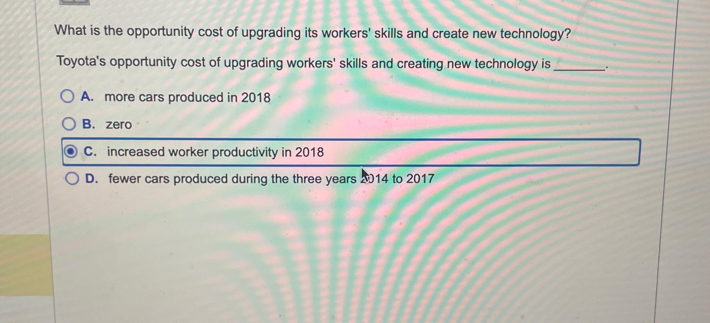Solved What is the opportunity cost of upgrading its | Chegg.com