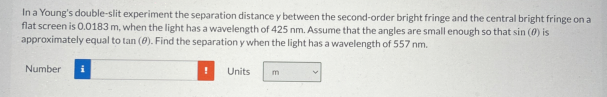Solved In a Young's double-slit experiment the separation | Chegg.com