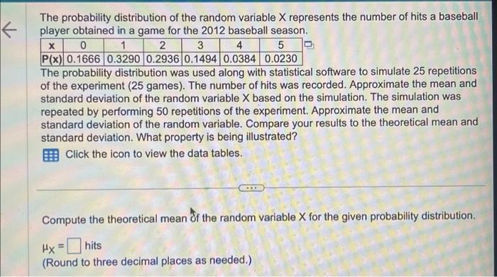 Solved Compare these results to the theoretical mean and | Chegg.com