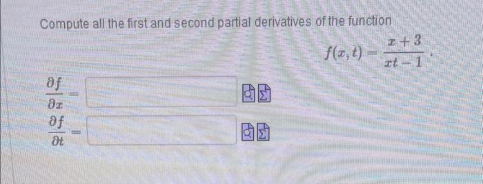 Solved Compute all the first and second partial derivatives | Chegg.com