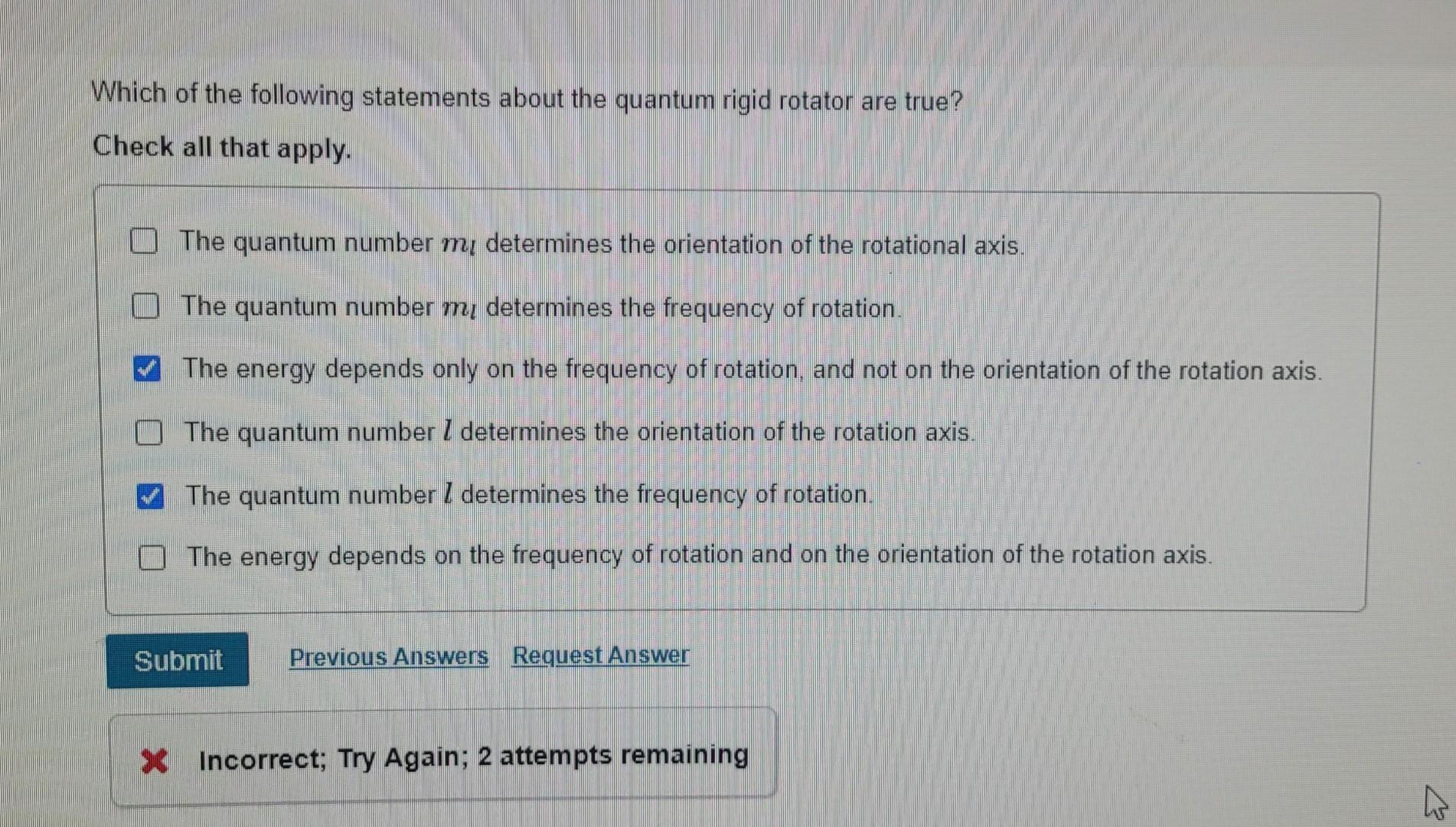 Solved Which of the following statements about the quantum | Chegg.com
