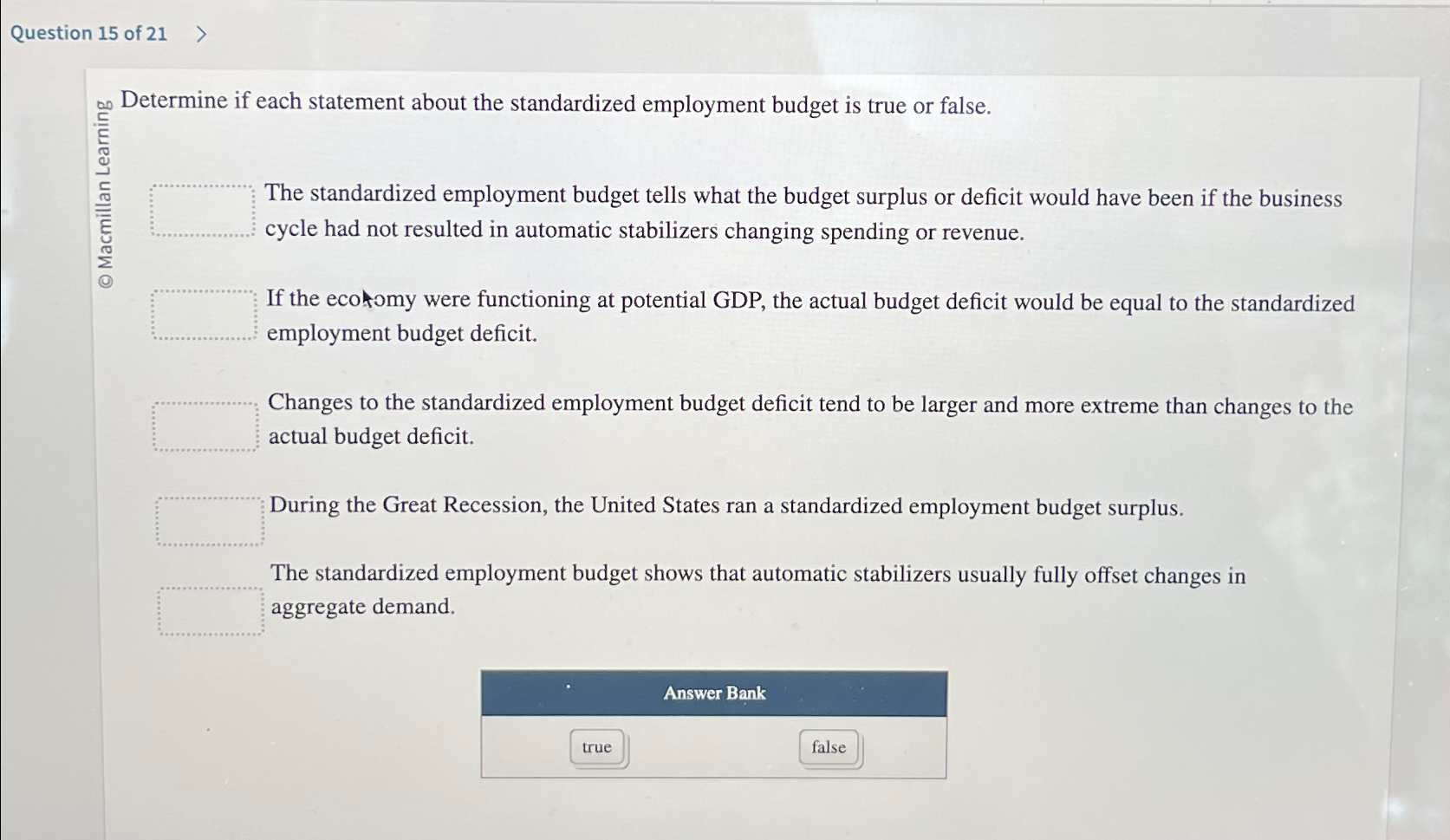Solved Question 15 ﻿of 21Determine if each statement about | Chegg.com