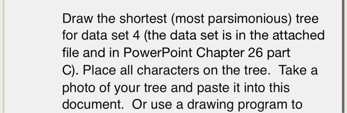 Solved Draw the shortest (most parsimonious) tree for data | Chegg.com