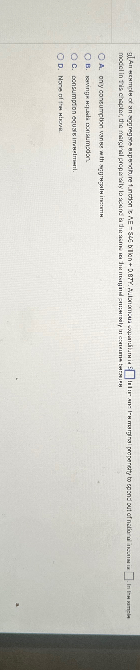 Solved model in this chapter, the marginal propensity to | Chegg.com