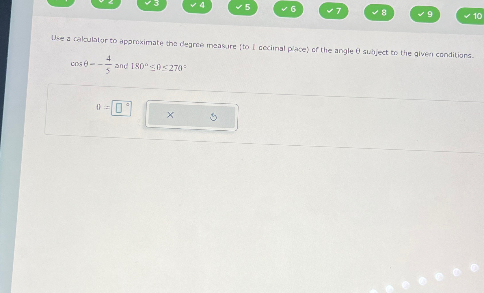 Solved Use a calculator to approximate the degree measure | Chegg.com