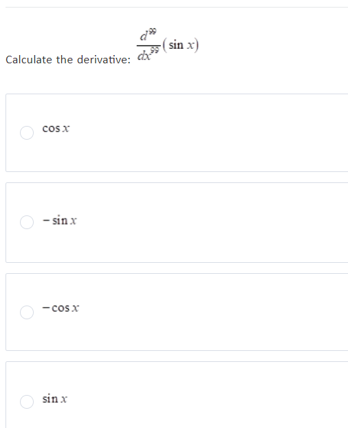 Solved Calculate the derivative: | Chegg.com