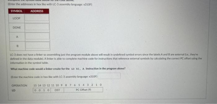 Solved Aso consider the following additional LC-3 code that | Chegg.com