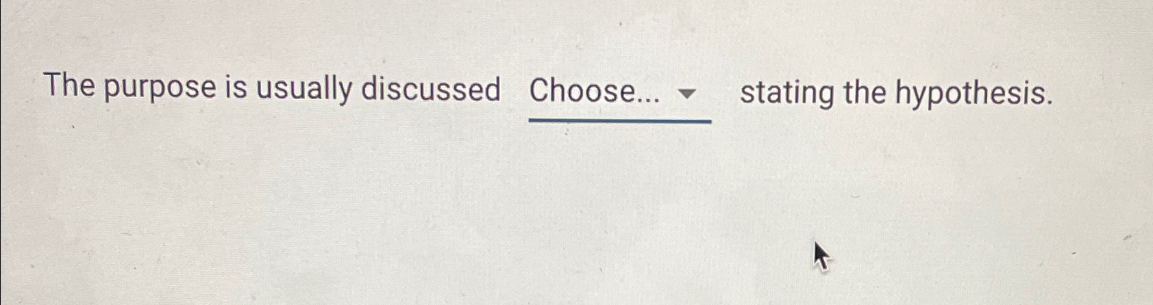 Solved The purpose is usually discussed Choose... ﻿stating | Chegg.com