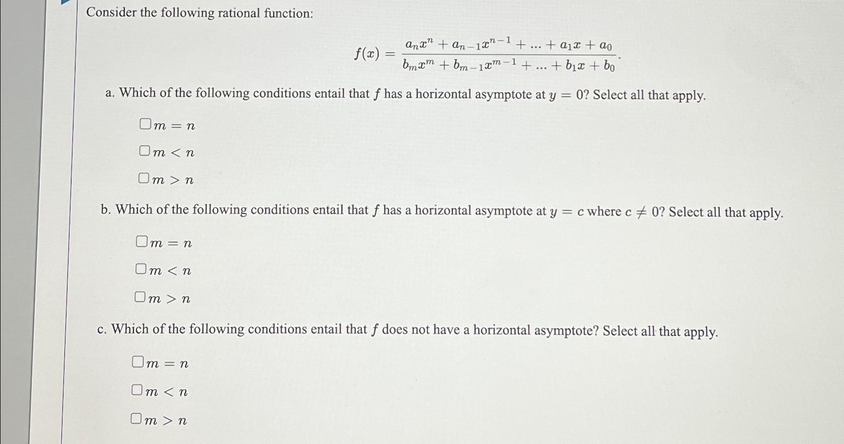 Solved Consider the following rational | Chegg.com