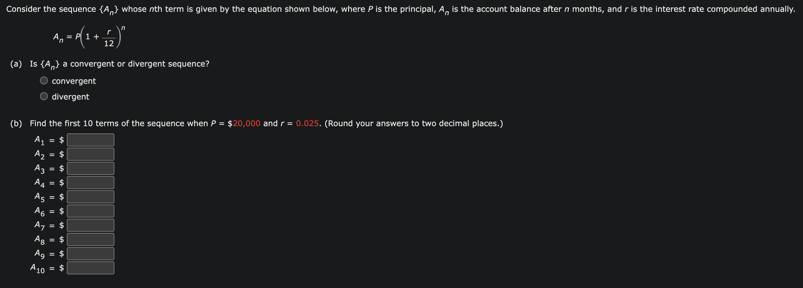 Solved Consider the sequence {An} ﻿whose nth term is given | Chegg.com