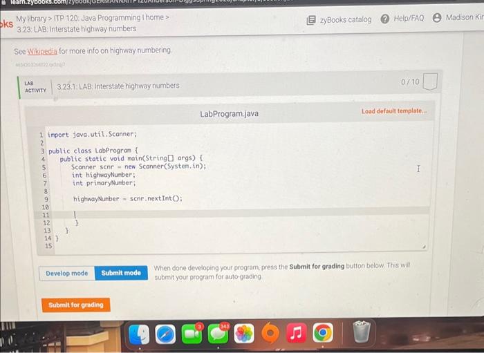 Solved 3.23 LAB: Interstate highway numbers Primary U.S | Chegg.com