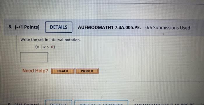 Solved Write the set in interval notation. {x∣x≤0} | Chegg.com