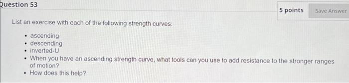 Solved List an exercise with each of the following strength | Chegg.com