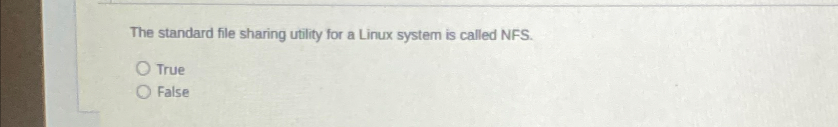 Solved The Standard File Sharing Utility For A Linux System