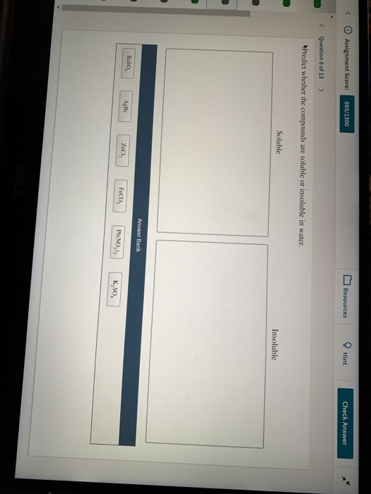 Solved Assignment Score: 695/1300 Resources Hint Check | Chegg.com