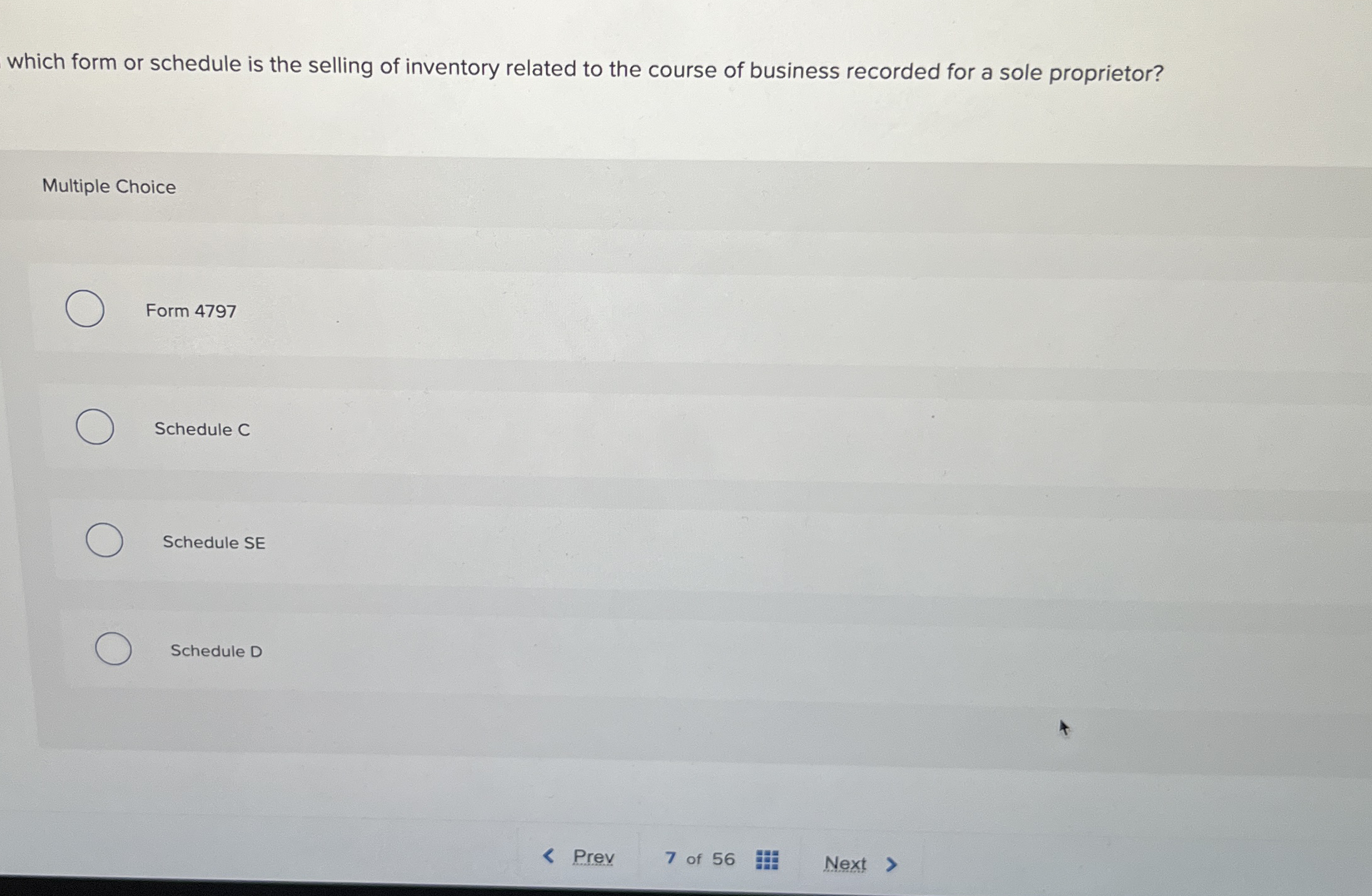 Solved which form or schedule is the selling of inventory | Chegg.com