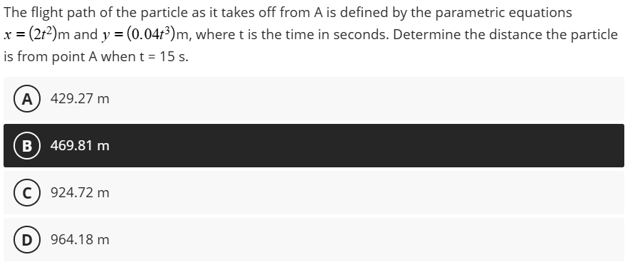Solved by an EXPERT The flight path of ﻿the particle as it ﻿takes off | Chegg.com
