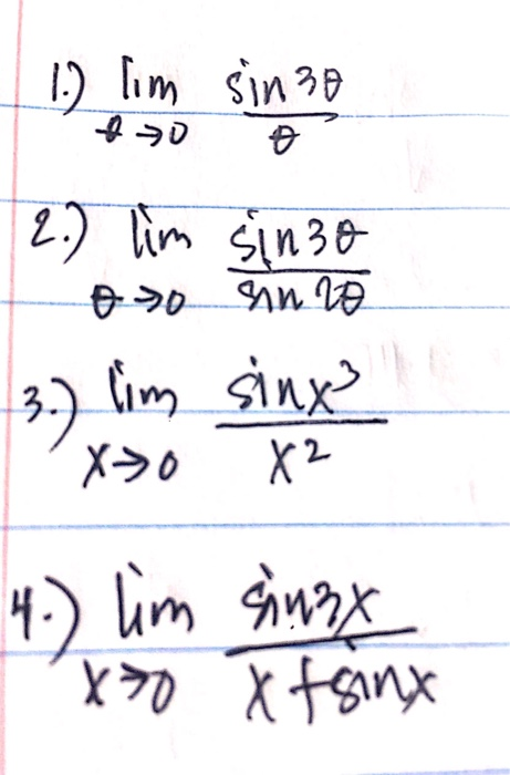 Solved Formula lim Sinh =1 2. Find the following limit. lim | Chegg.com