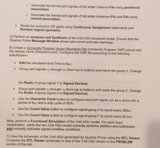 1) Using the Quartus Prime Text Editor from Quartus | Chegg.com