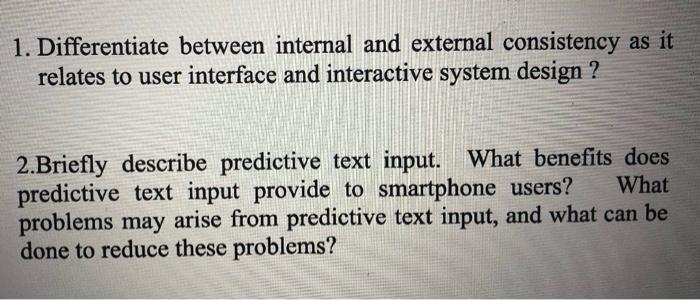 Solved 1. Differentiate between internal and external | Chegg.com
