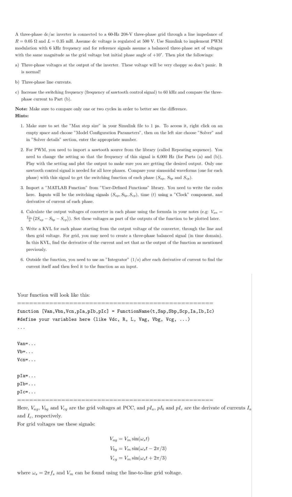Three Phase inverter using simulink | Chegg.com