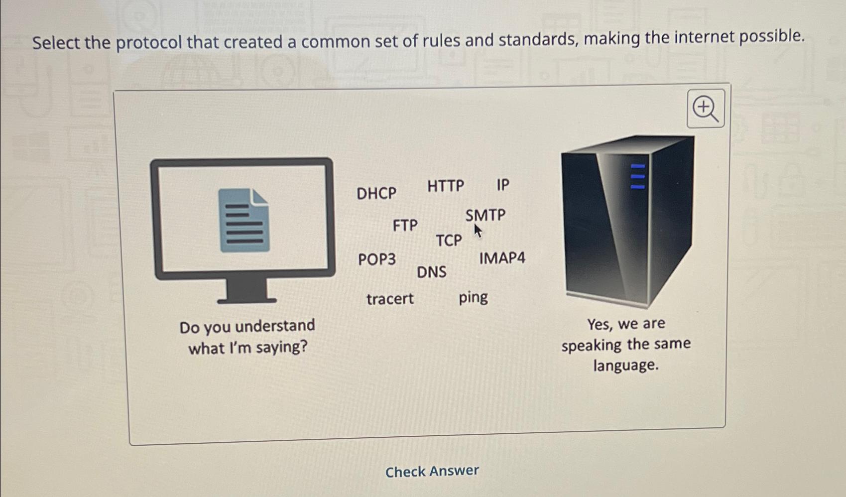 Solved Select the protocol that created a common set of | Chegg.com
