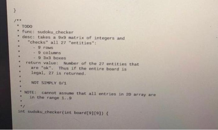 Solved - TODO - func: sudoku_checker "desc: takes a 9x9 | Chegg.com