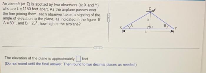 Solved An aircraft (at Z ) is spotted by two observers (at X | Chegg.com