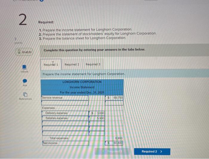 Solved Problem 1-3A Prepare financial statements (LO1-3) | Chegg.com