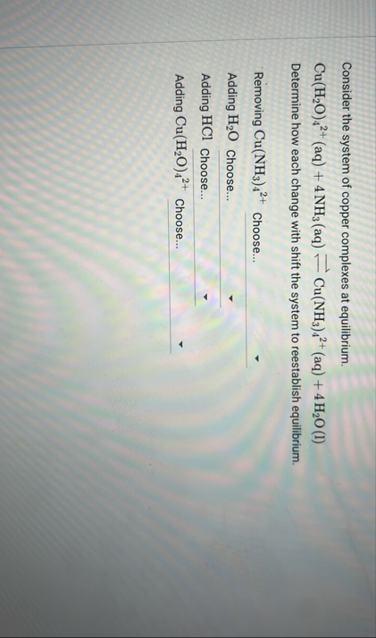 Solved Consider the system of copper complexes at | Chegg.com