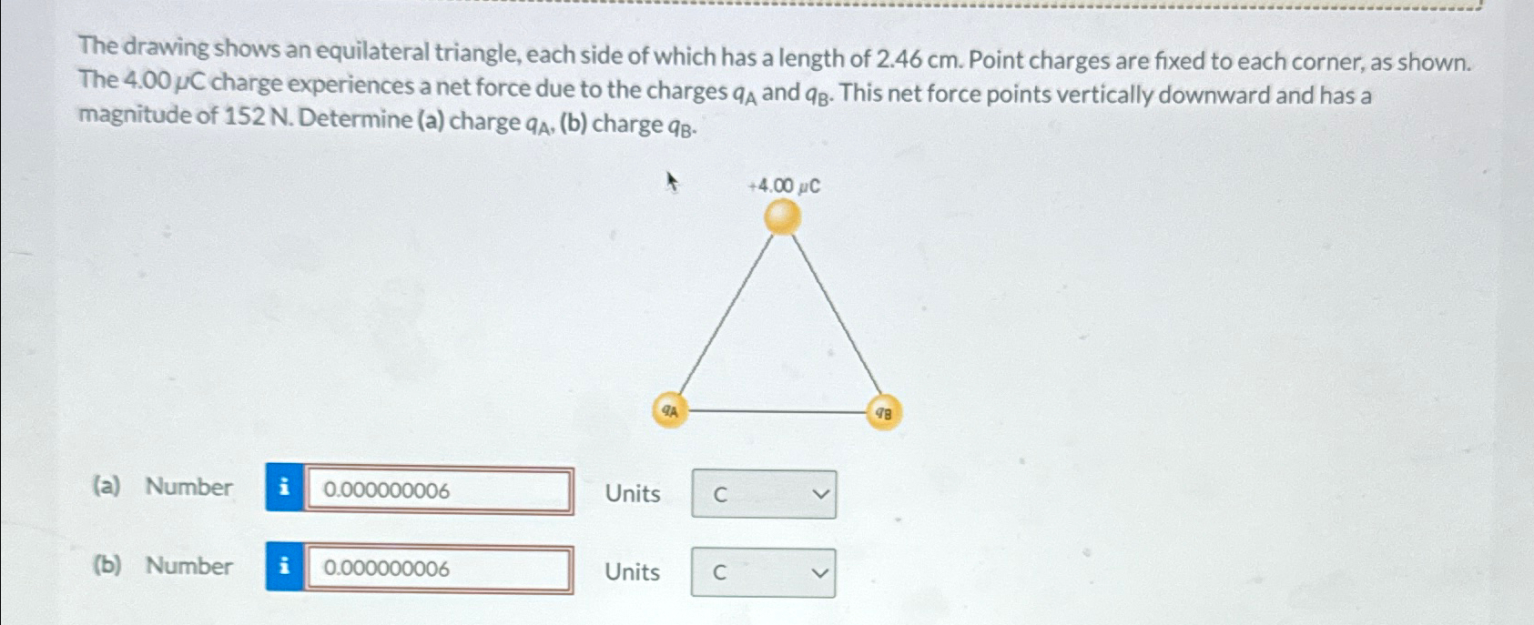 Solved The drawing shows an equilateral triangle, each side | Chegg.com