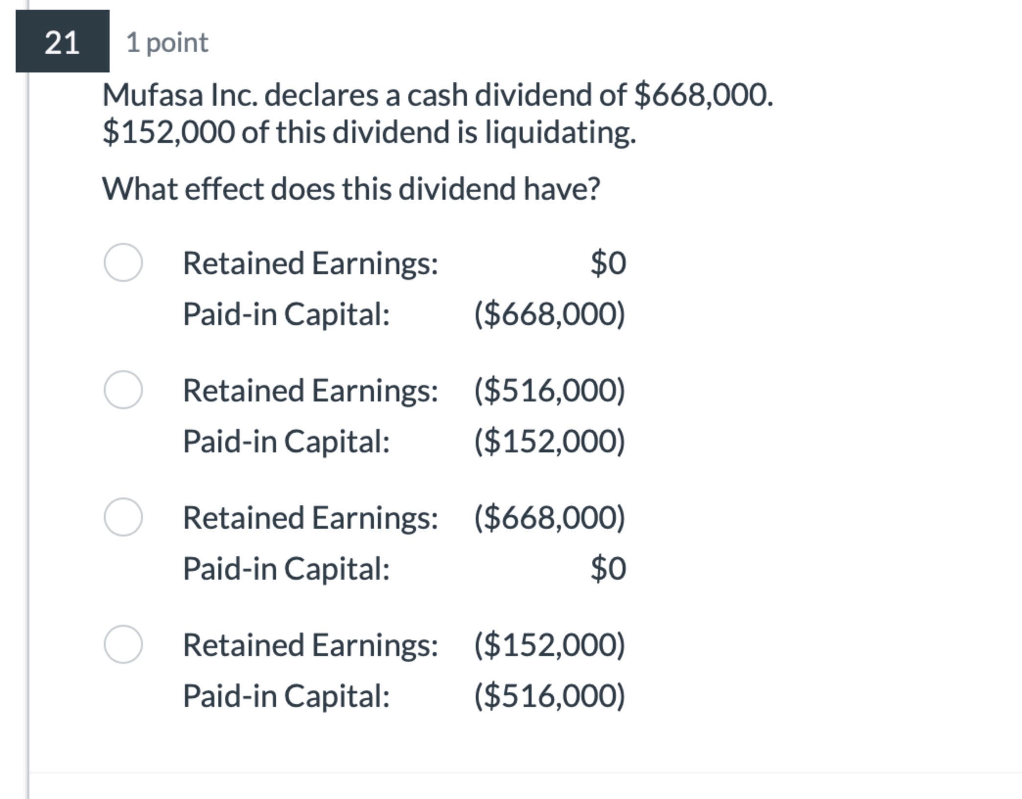 Solved Mufasa Inc. declares a cash dividend of | Chegg.com