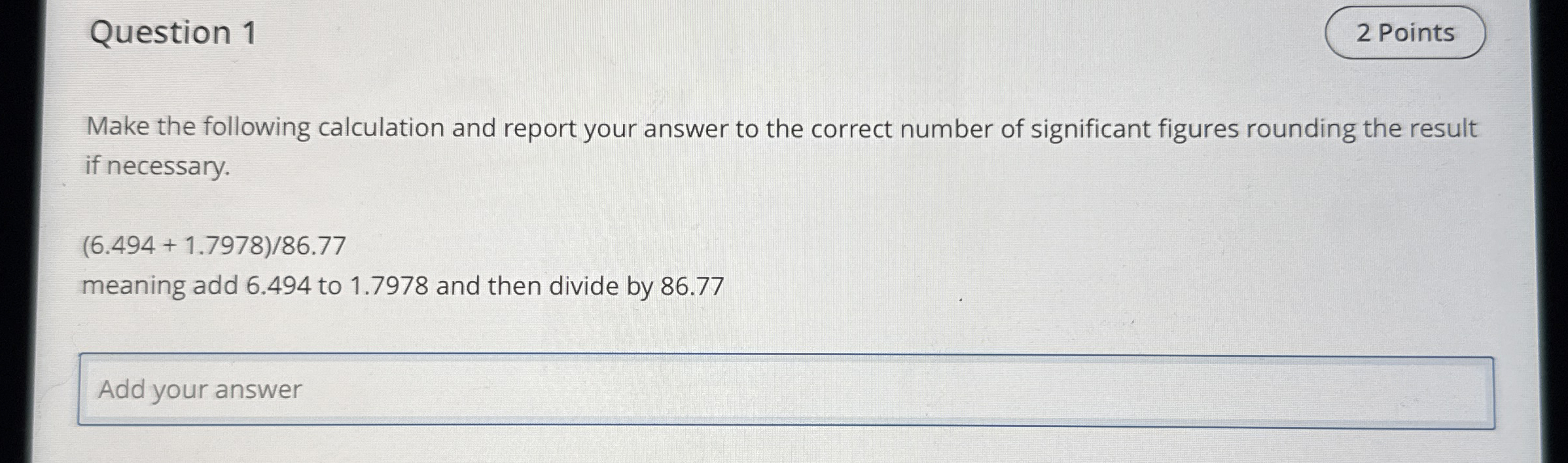 Solved Question 1Make the following calculation and report | Chegg.com