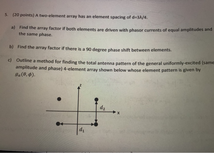 5. (20 points) A two-element array has an element | Chegg.com