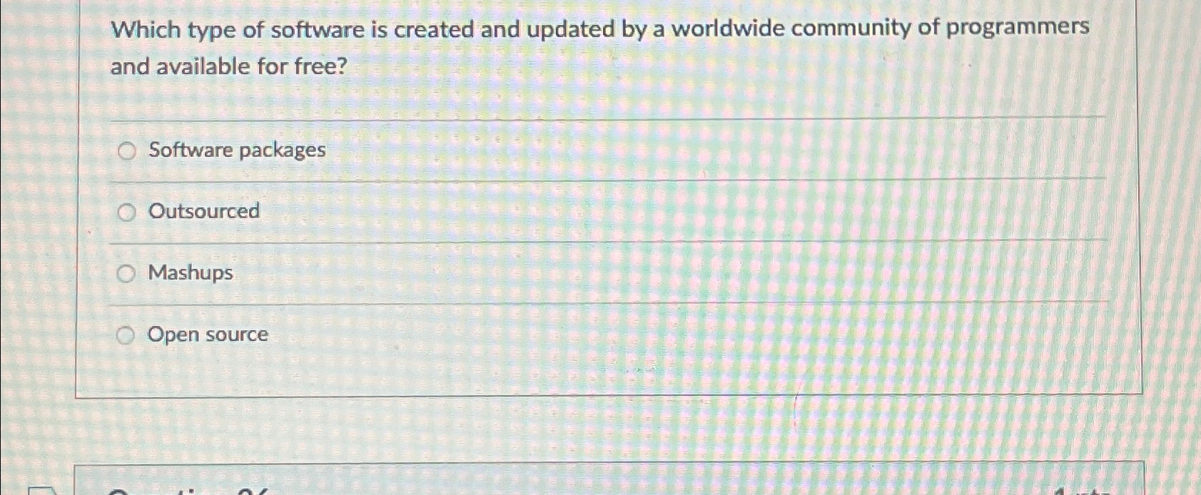 Solved Which type of software is created and updated by a | Chegg.com