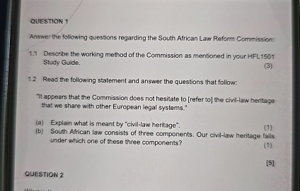 QUESTION 1Answer the foliowing questions regarding | Chegg.com