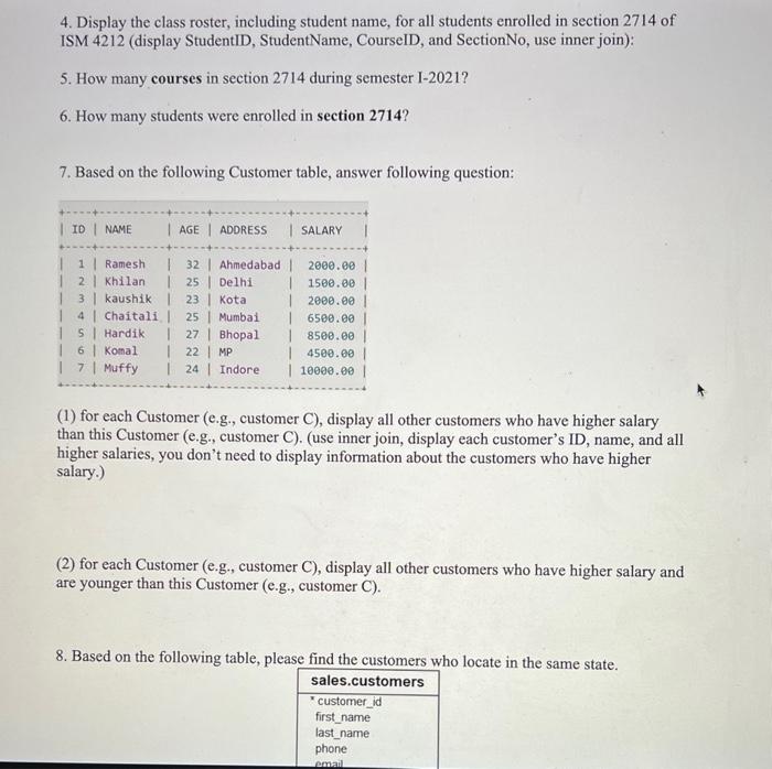 Solved e rees Fuevon Eavesion he Questions 1 to 8 are based | Chegg.com