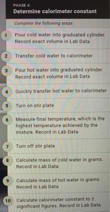 Solved Calculate calorimeter constant to 2 significant | Chegg.com