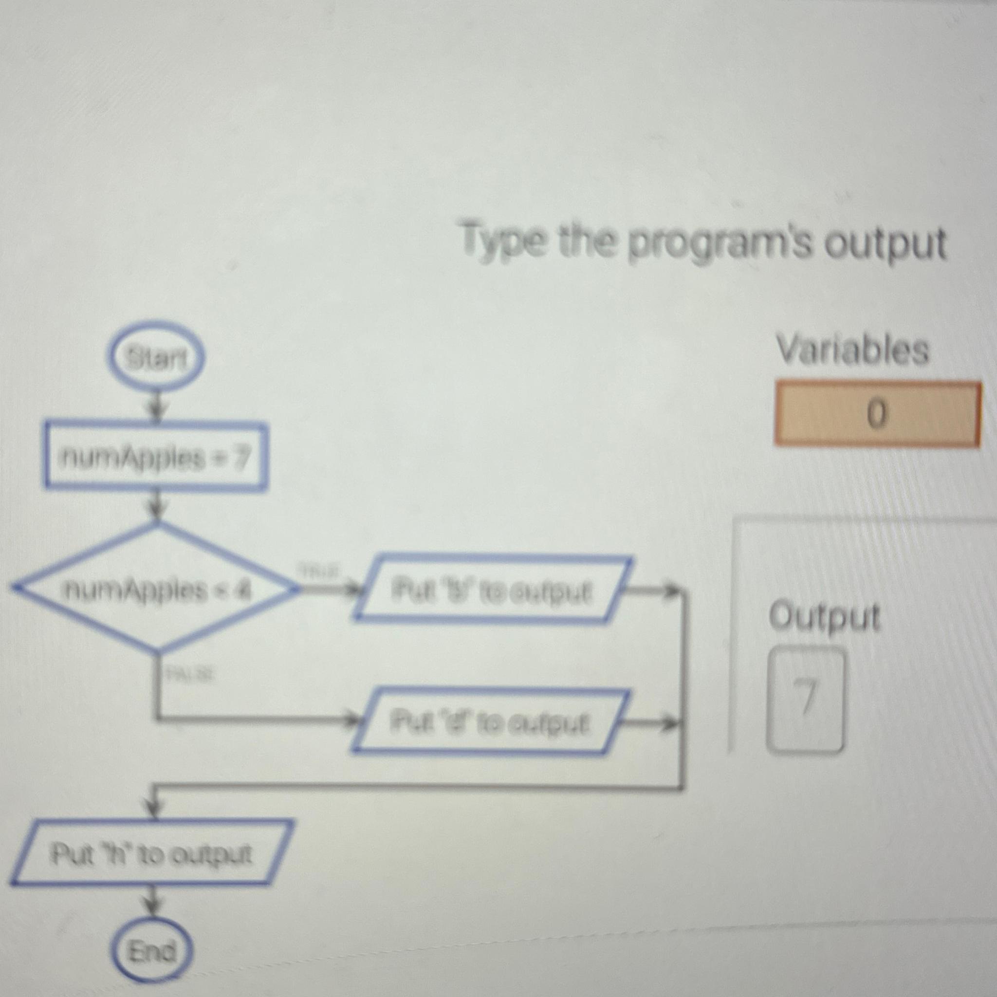 Solved Type the program's outputVariablesOutput | Chegg.com