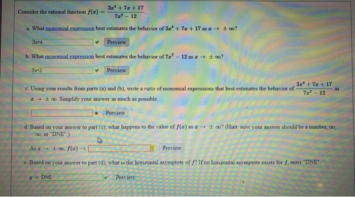 Solved Consider the rational function f(x) = 3.* +75 +17 | Chegg.com