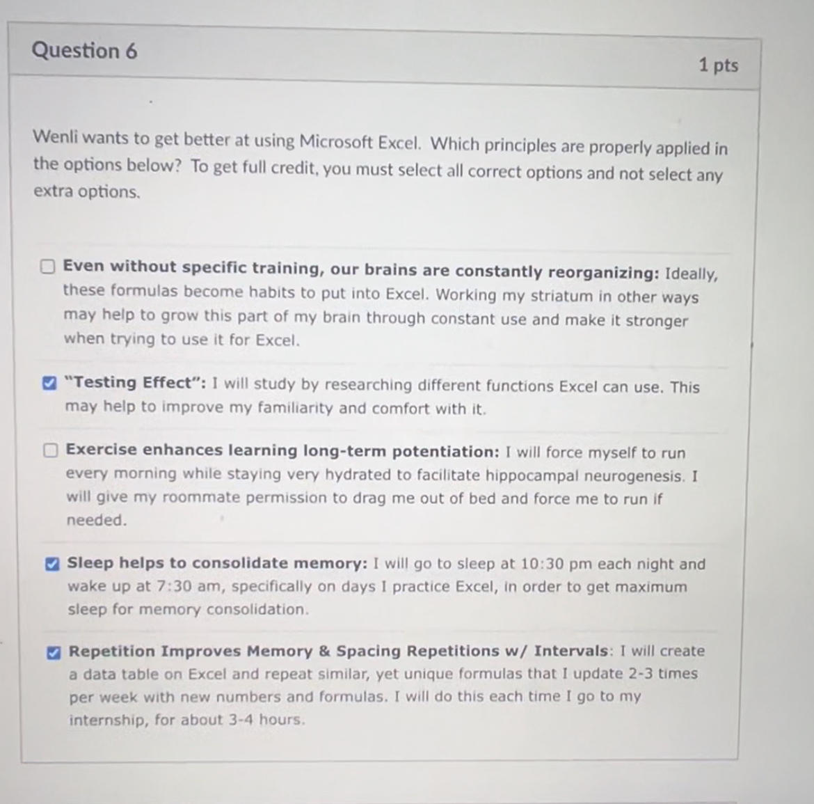 Solved Question 61 ﻿ptsWenli wants to get better at using | Chegg.com