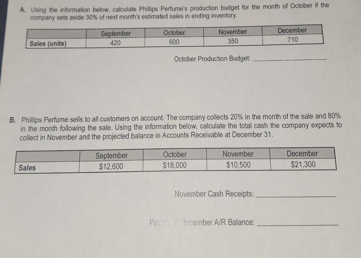 Solved A. Using the information below, calculate Phillips | Chegg.com