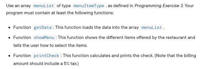 Solved Write a program to help a local restaurant automate | Chegg.com