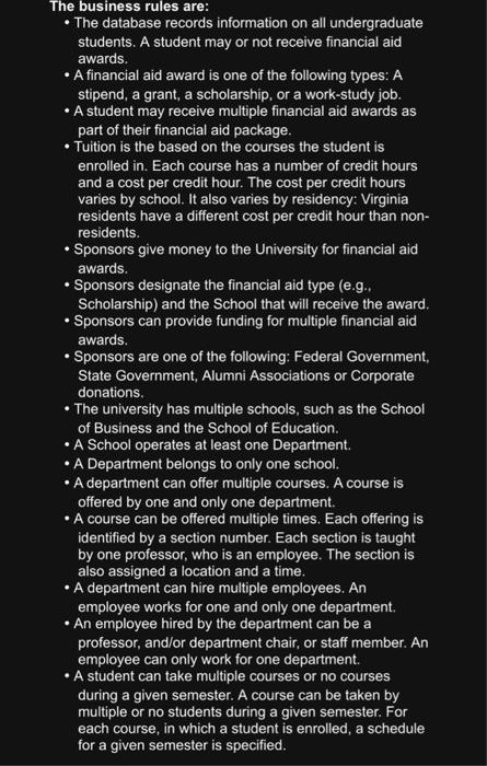 PLEASE CREATE A 3NF DATABASE DESIGN INCLUDING FOREIGN | Chegg.com